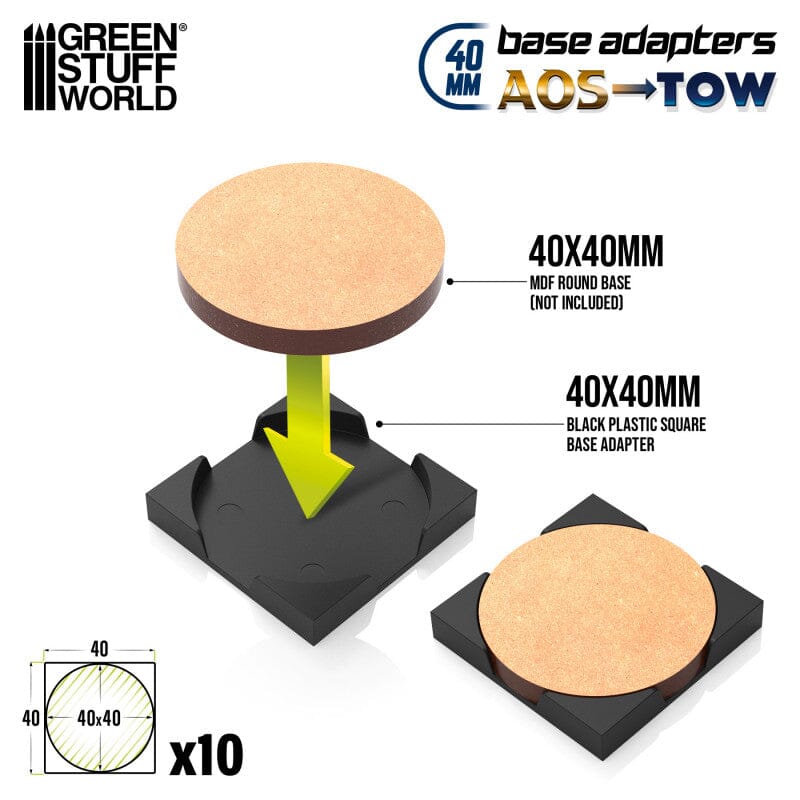 HammerHouse | GSW Base Adapter - Round 40mm to Square 40mm (Pack x 10 ...