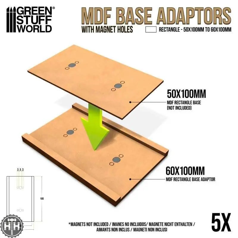HammerHouse | GSW MDF Base adapter - Rectangular 50x100mm to 60x100mm ...