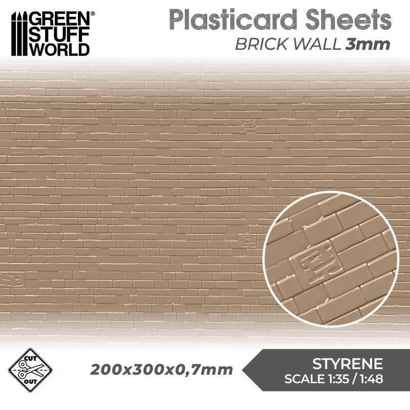 HammerHouse | GSW Styrene Plasticard Sheet - Brick Wall 3mm by Green ...