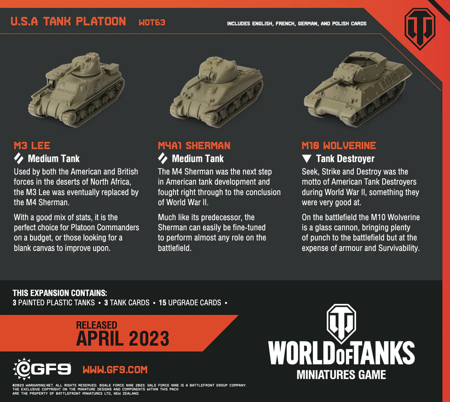 HammerHouse | World of Tanks: U.S.A. Tank Platoon (M3 Lee, M4A1 75mm ...