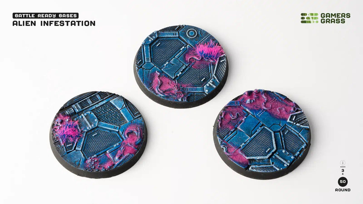 HammerHouse | Alien Infestation Bases Round 50mm (x3) by Gamers Grass ...